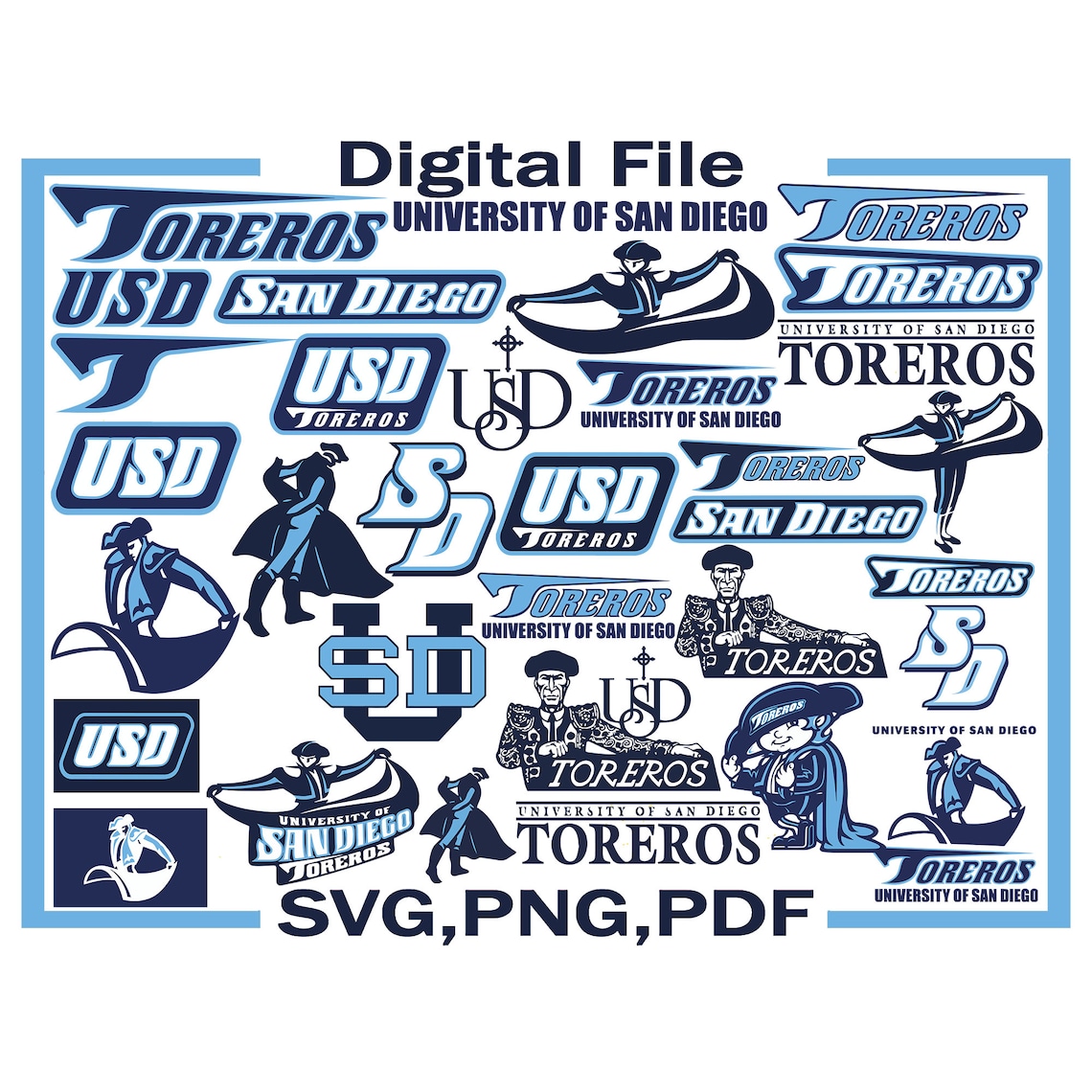 San Diego University Svg, Toreros Football Svg, USD, Basketball, Game ...