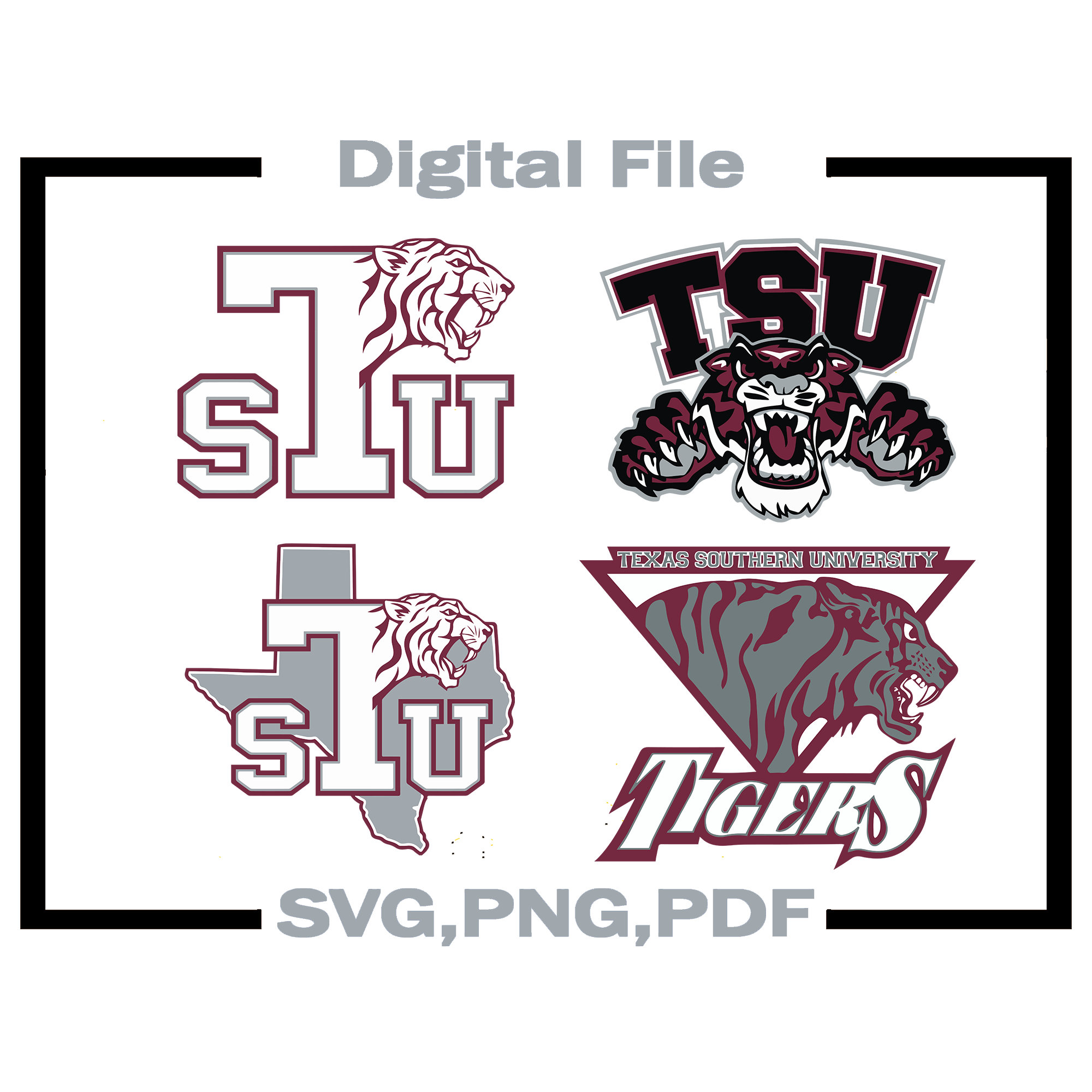 Tigers Svg, Texas Southern University Svg, Football Svg, STU ...