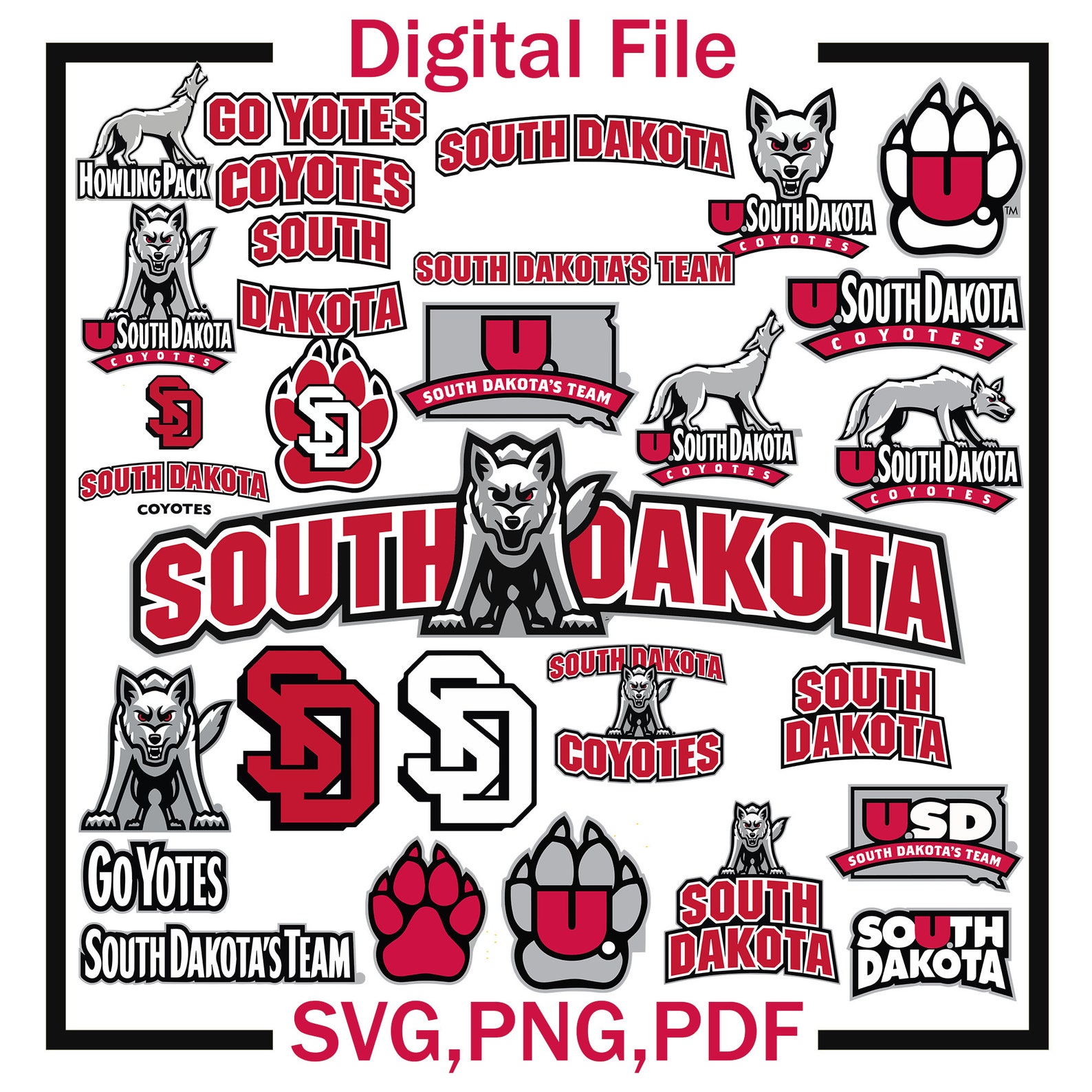 South Dakota Svg, Coyotes Football Svg, University Svg, Basketball ...