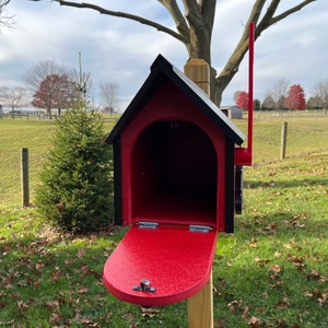 Tractor Mailbox | Red Black Mailbox | Farmer Mailbox | Farm Mailbox ...