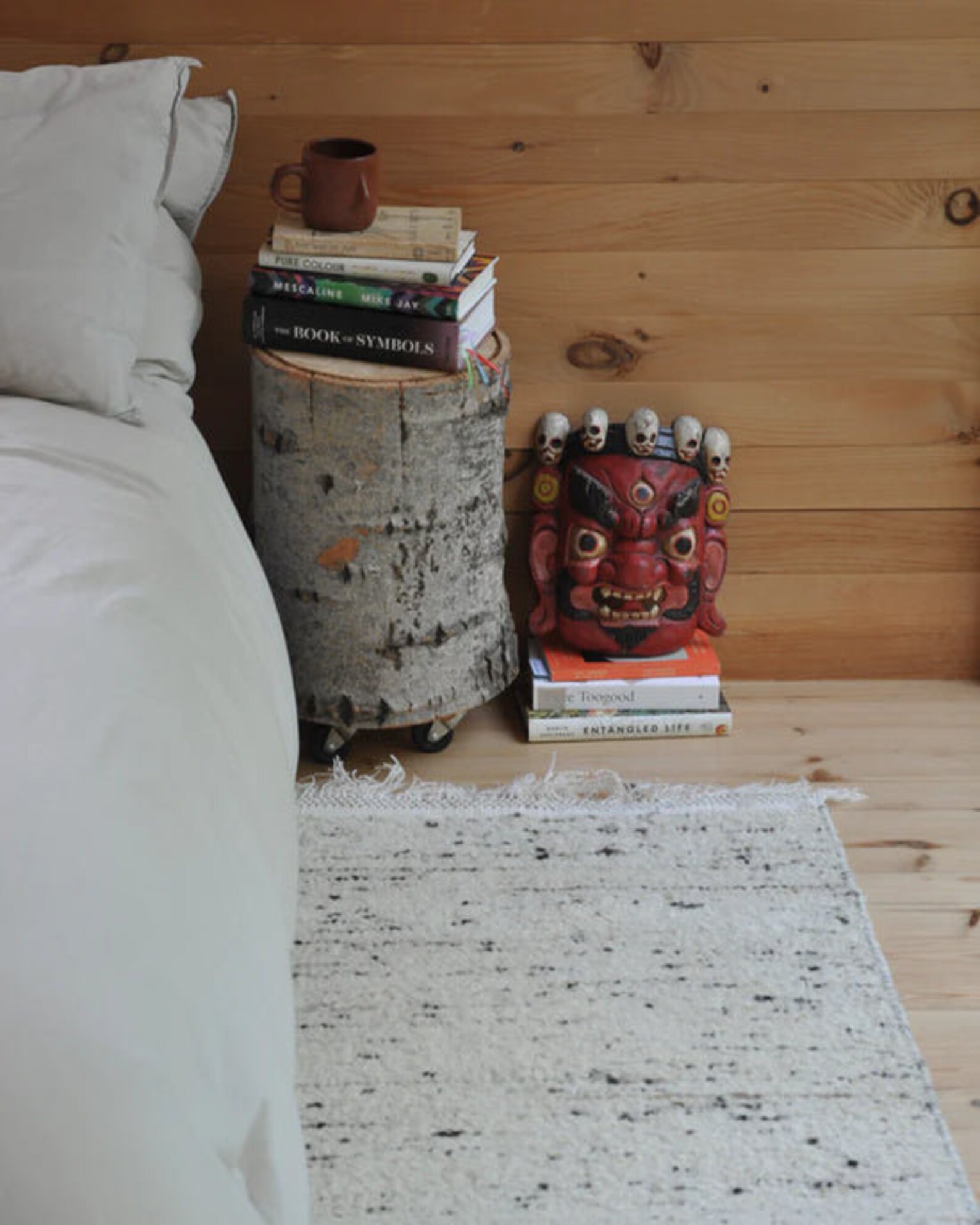 Handwoven Chunky Wool Rug With Black and White Sheep Wool, Scandinavian ...