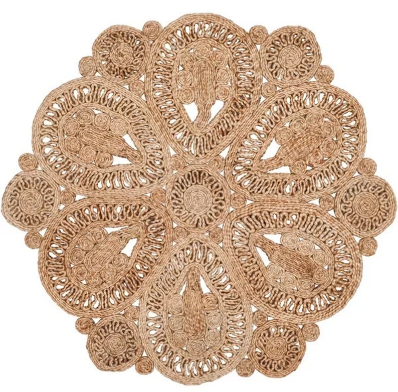 Hand-woven Circle Jute Rugs Unique Round Area Rug for Home Decor - Etsy