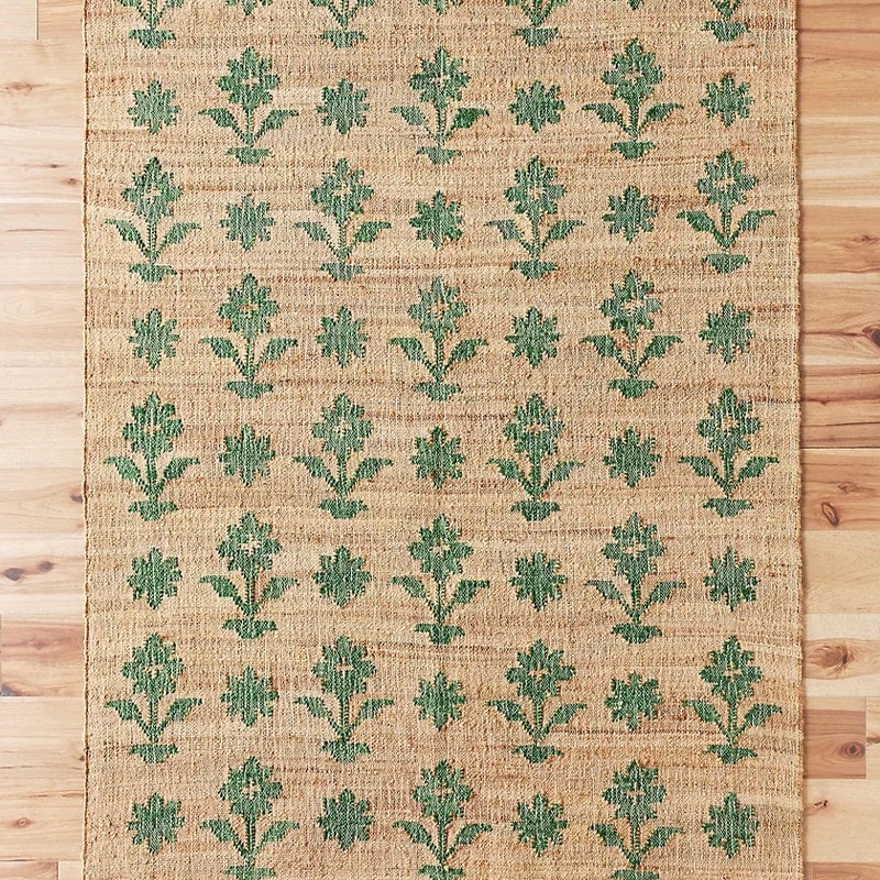 Jute Floral Rug - Etsy