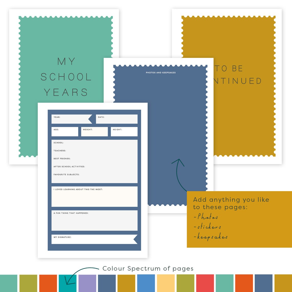 Printable Boys My School Years Book . INSTANT DOWNLOAD . School ...