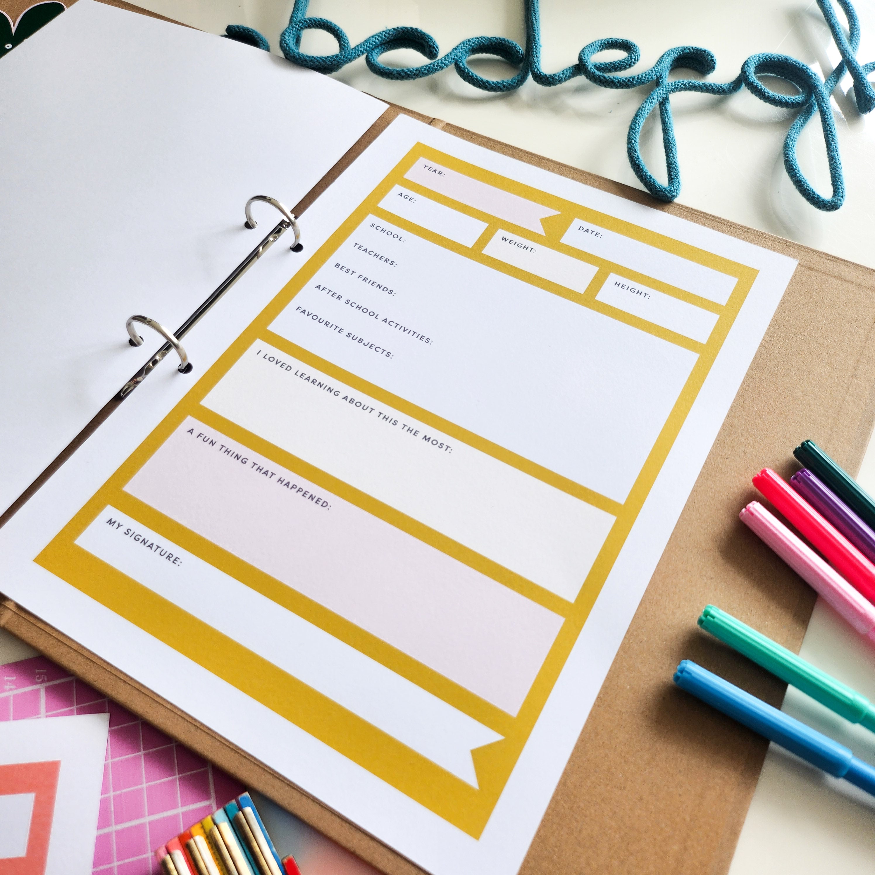 Printable Girls My School Years Book . INSTANT DOWNLOAD . School ...