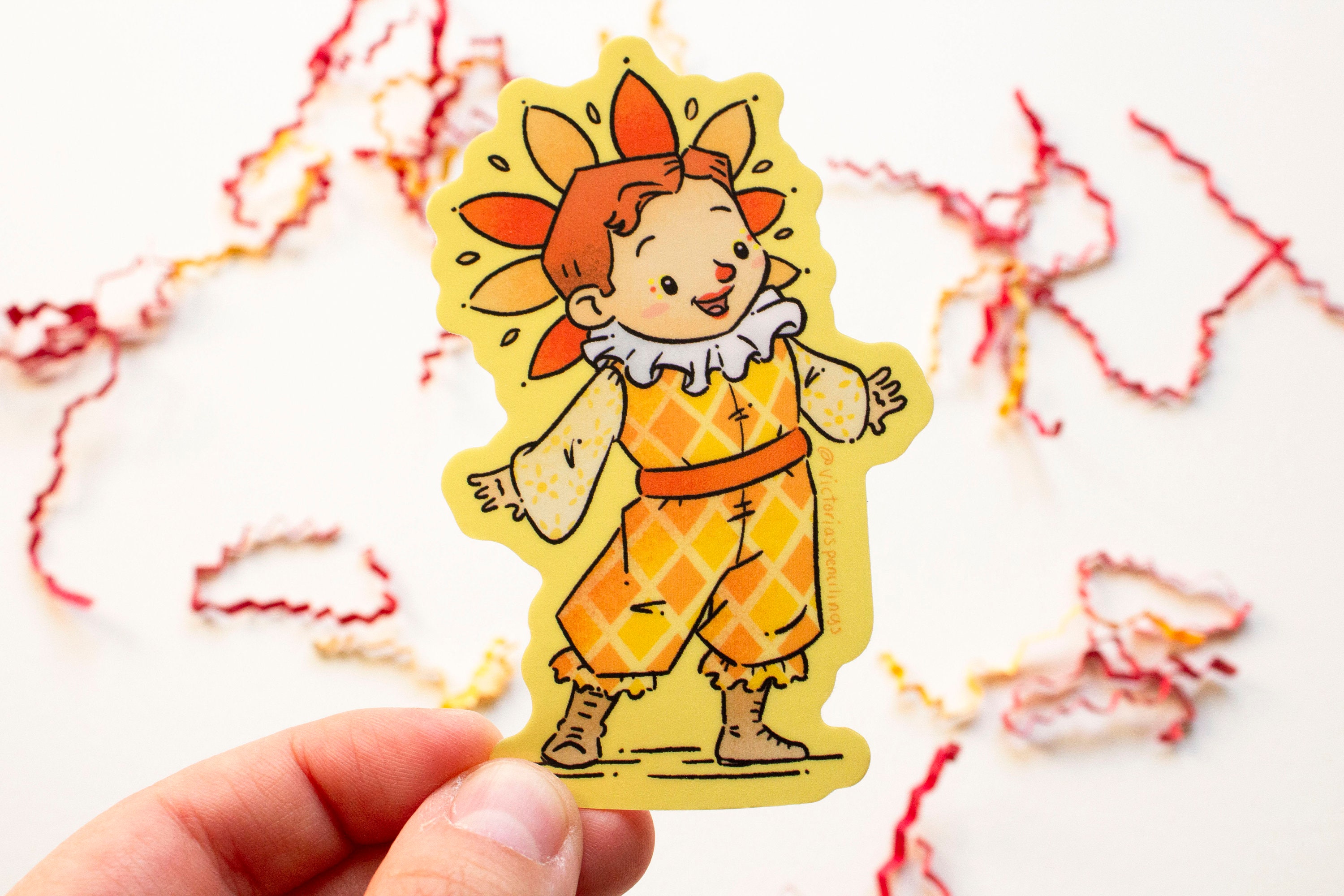 Chibi/circus/vaudeville Sun Clown Inspired Sticker - Etsy