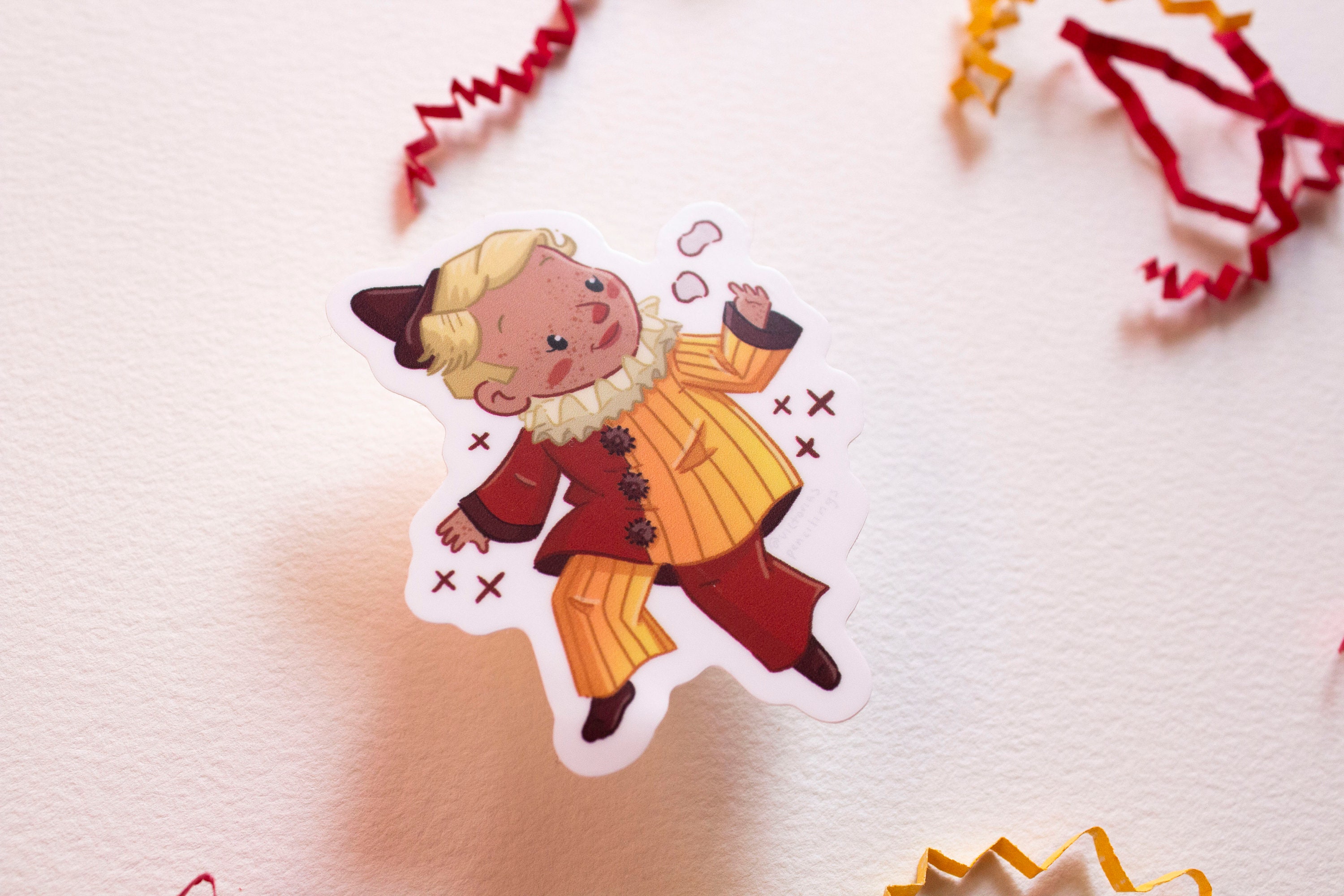 Planetary Circus/vaudeville Inspired Mars Clown Sticker/solar System ...