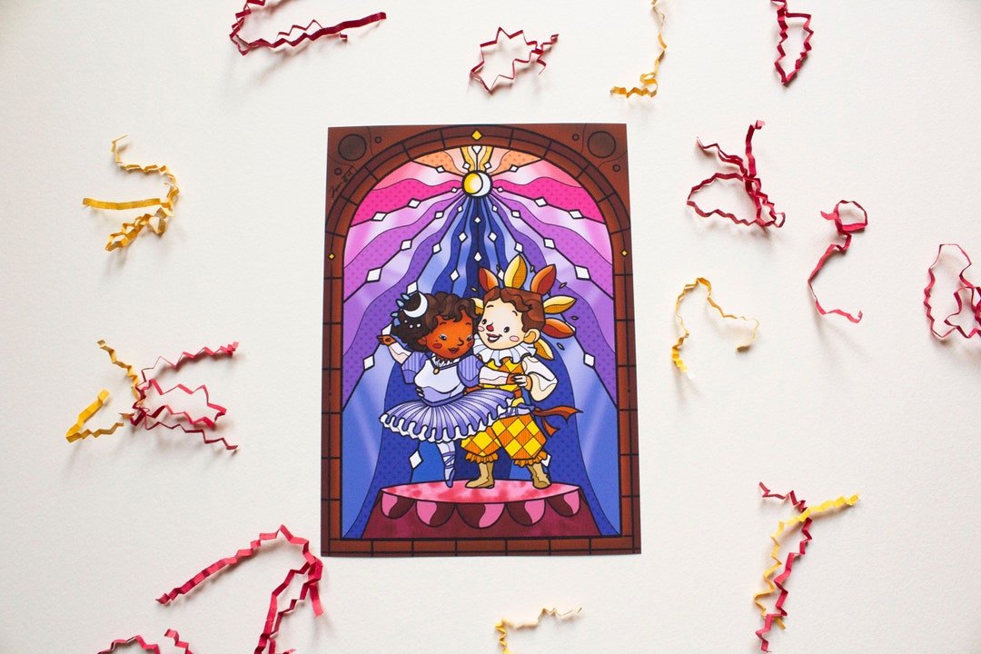 Stained Glass Window Vaudeville Circus Inspired 5x7 Art Print - Etsy