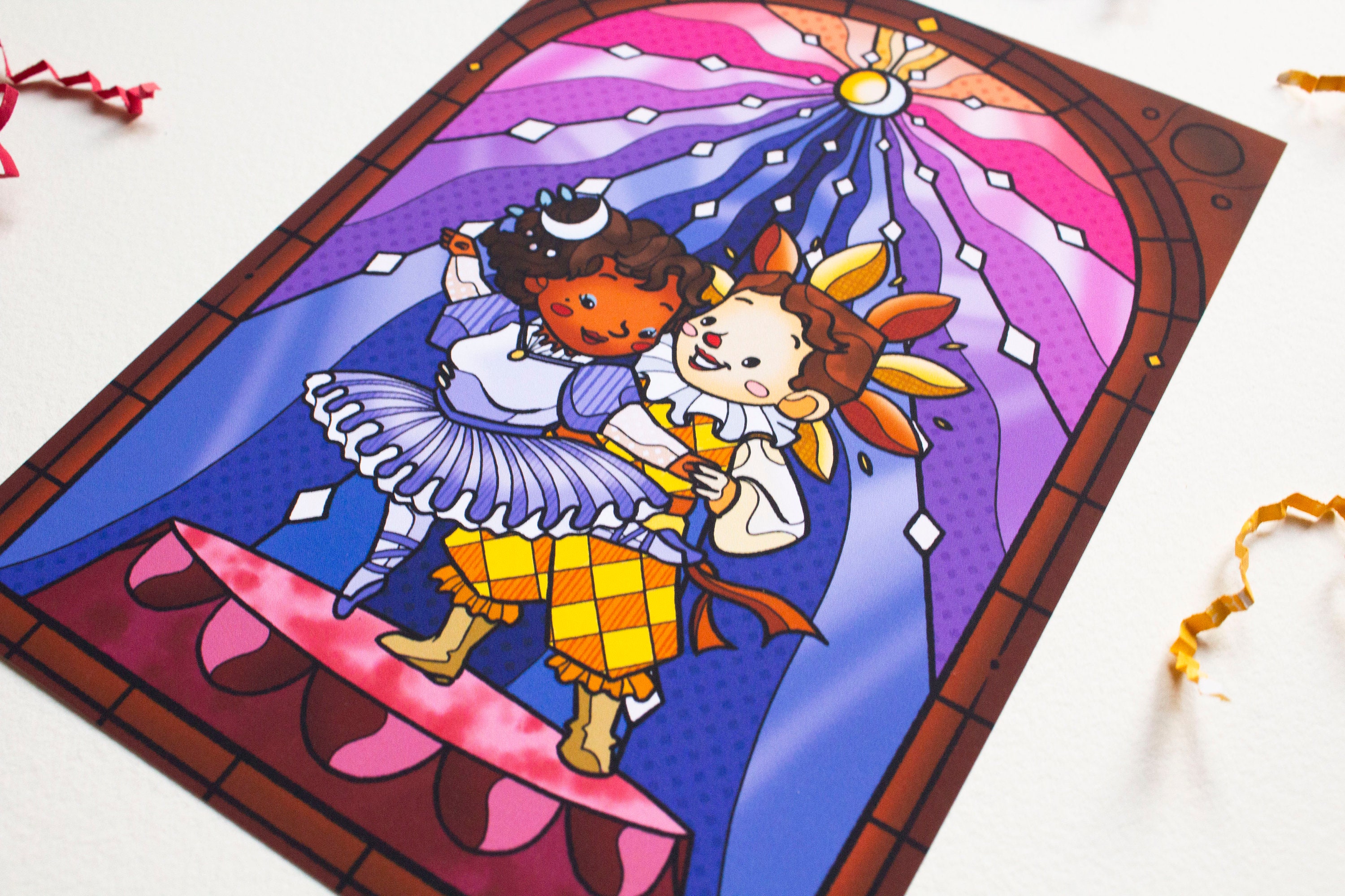 Stained Glass Window Vaudeville Circus Inspired 5x7 Art Print - Etsy