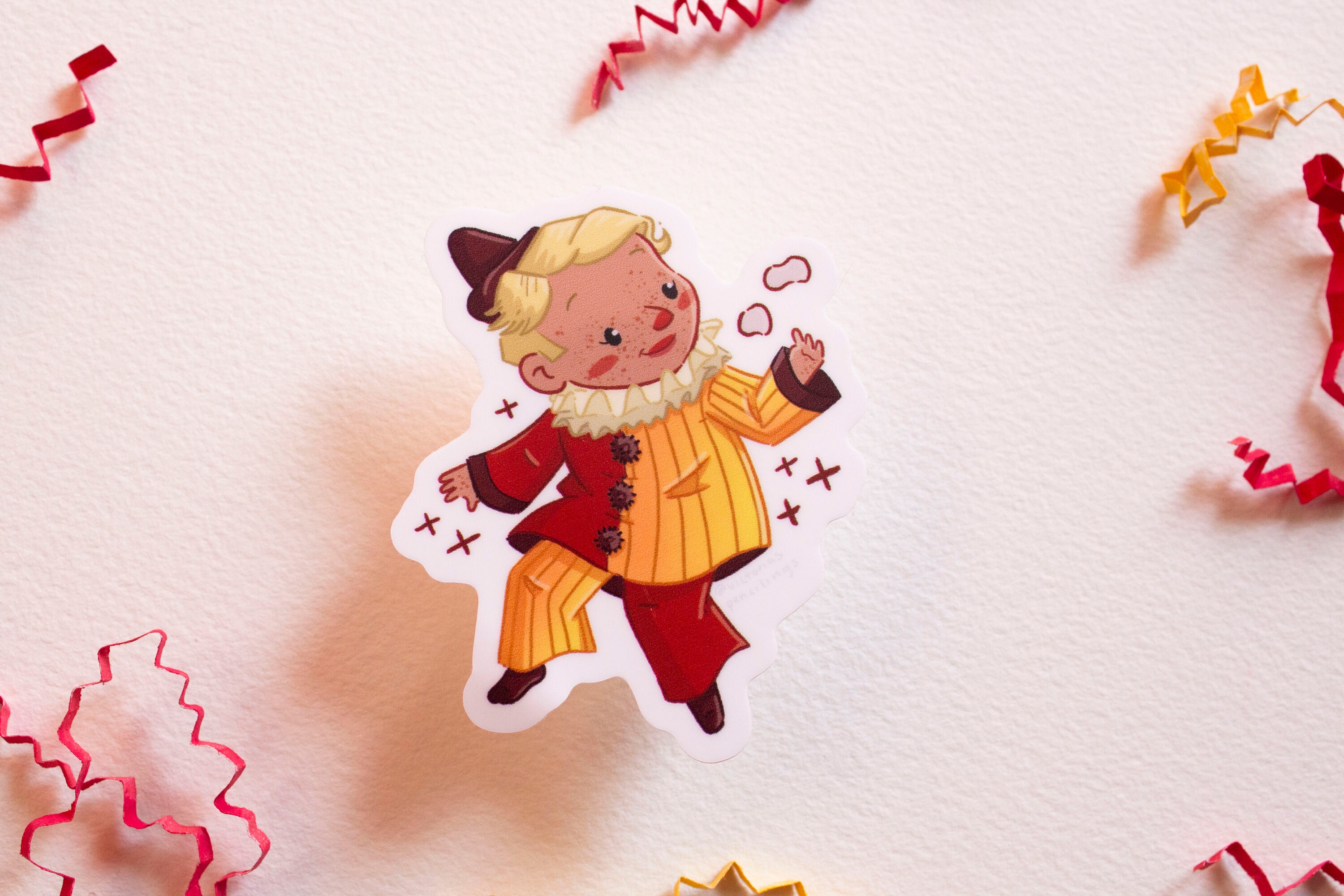 Planetary Circus/vaudeville Inspired Mars Clown Sticker/solar System ...