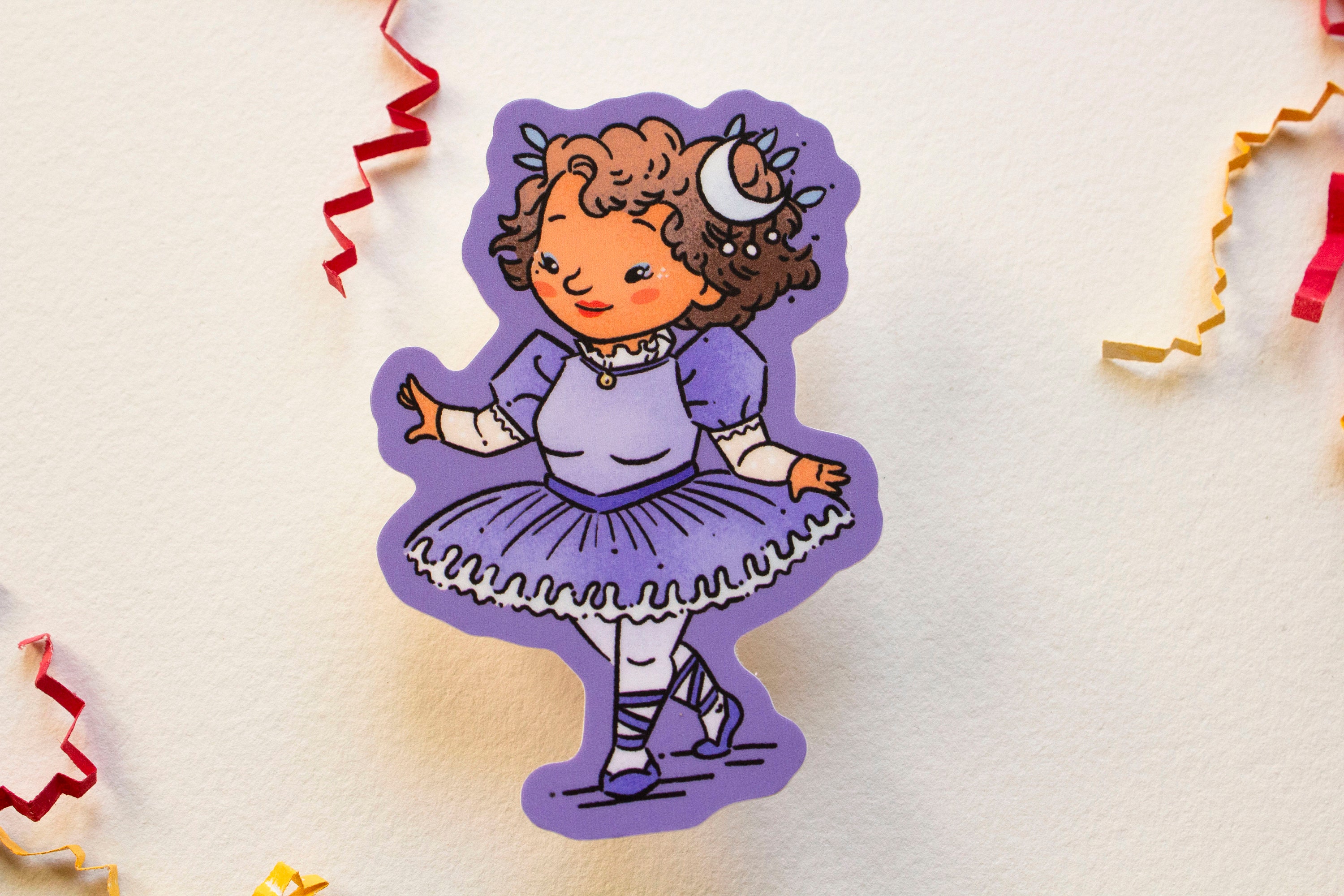 Chibi/circus/vaudeville Moon Dancer Clown Inspired Sticker - Etsy