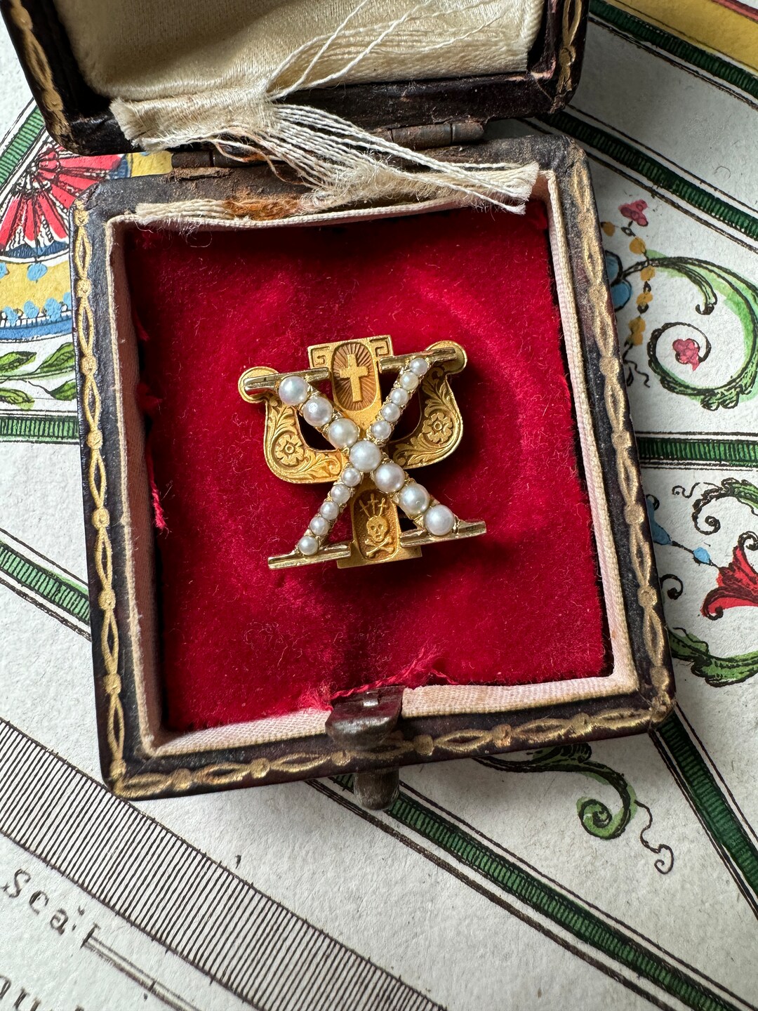 14K Yale Chi PSI Alpha Kappa Delta Fraternity Pin Brooch 1929 - Etsy
