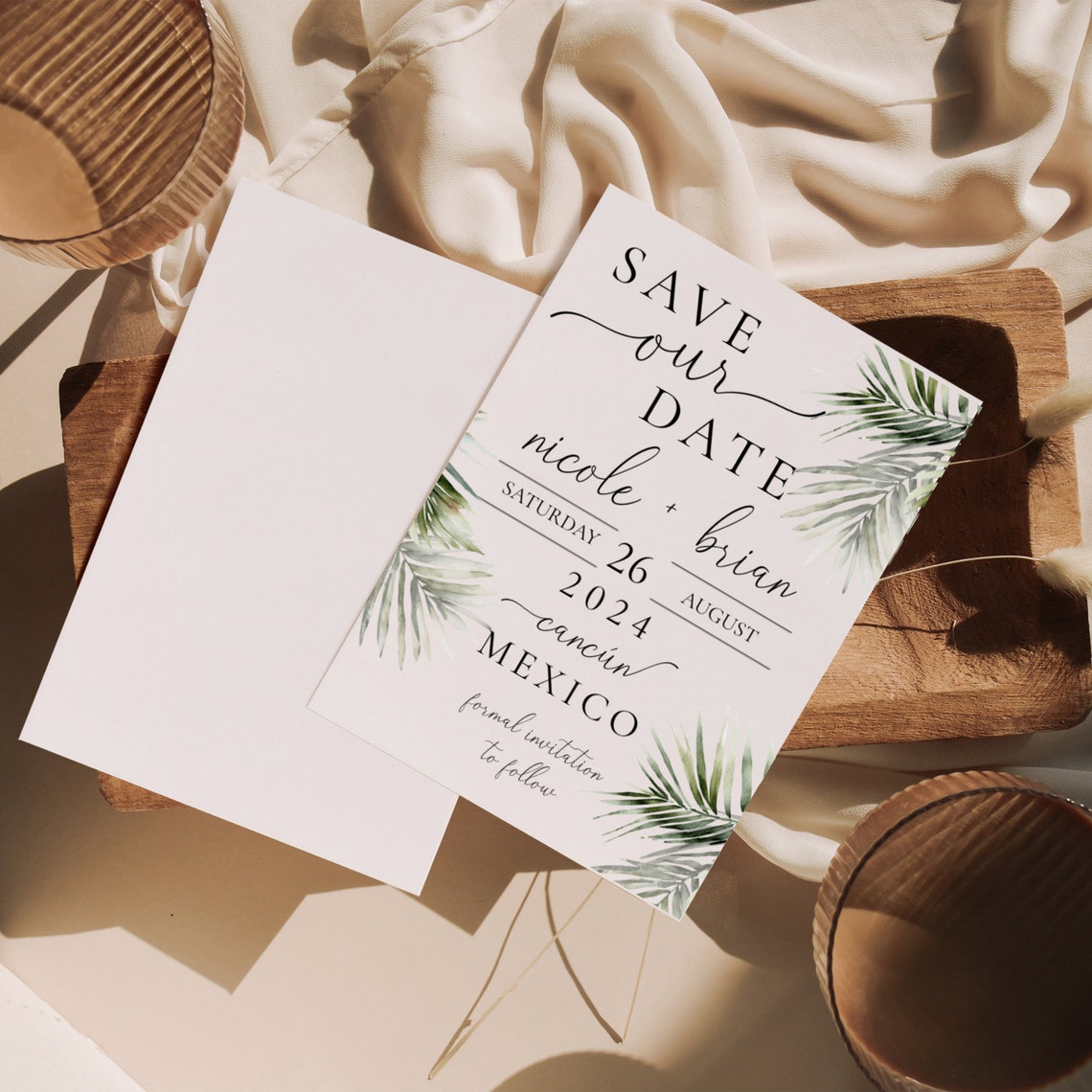Save the Date Template Palm Trees,palm Tree Save the Date,beach Wedding,tropical Save the Date ...