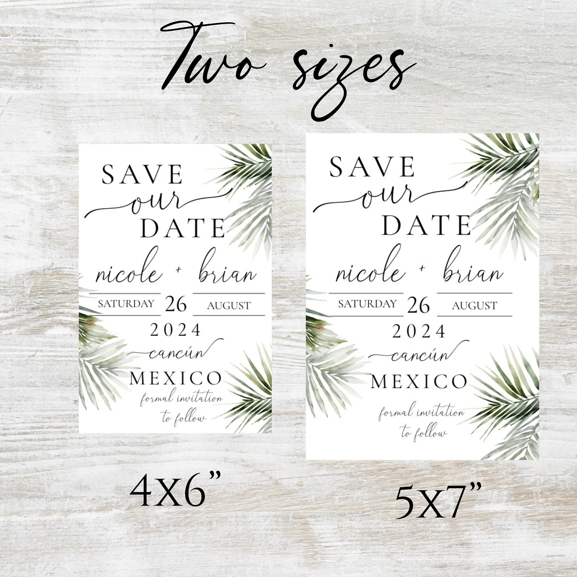 Save the Date Template Palm Trees,palm Tree Save the Date,beach Wedding,tropical Save the Date ...