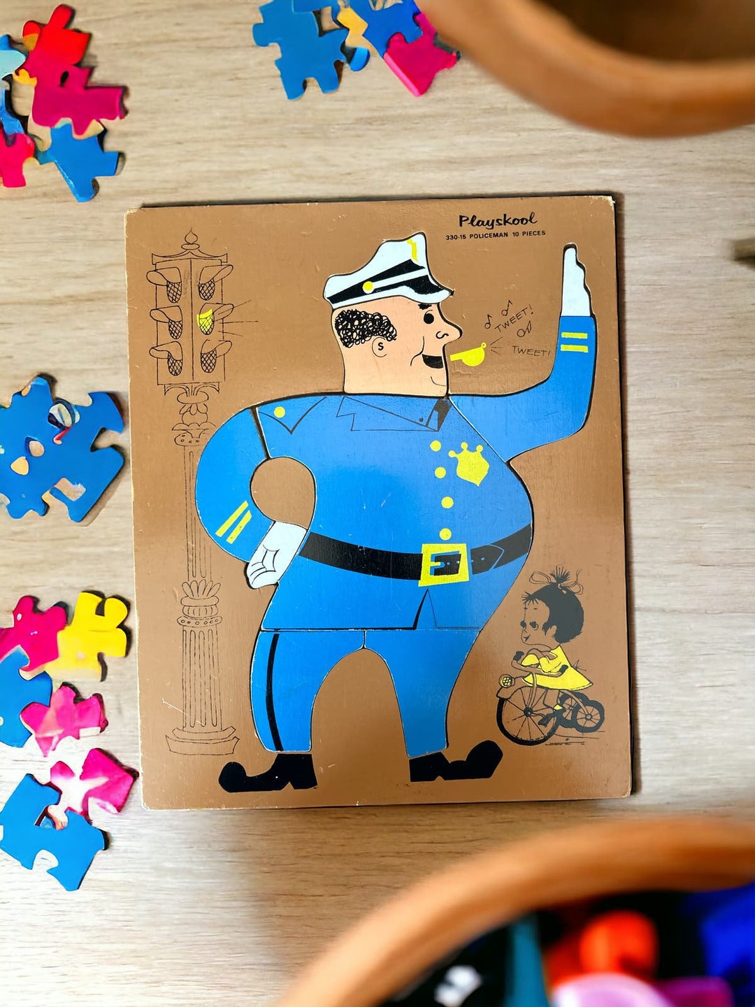 Vintage Playskool Policeman Puzzle - Etsy
