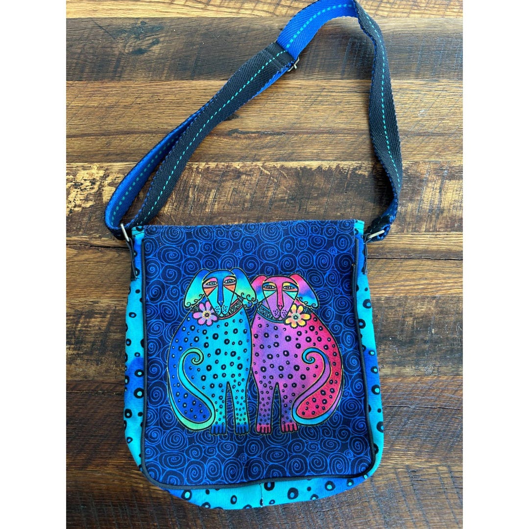 Laurel Burch Eros and Ellie Karakara Pups Crossbody Bag With Adjustable ...