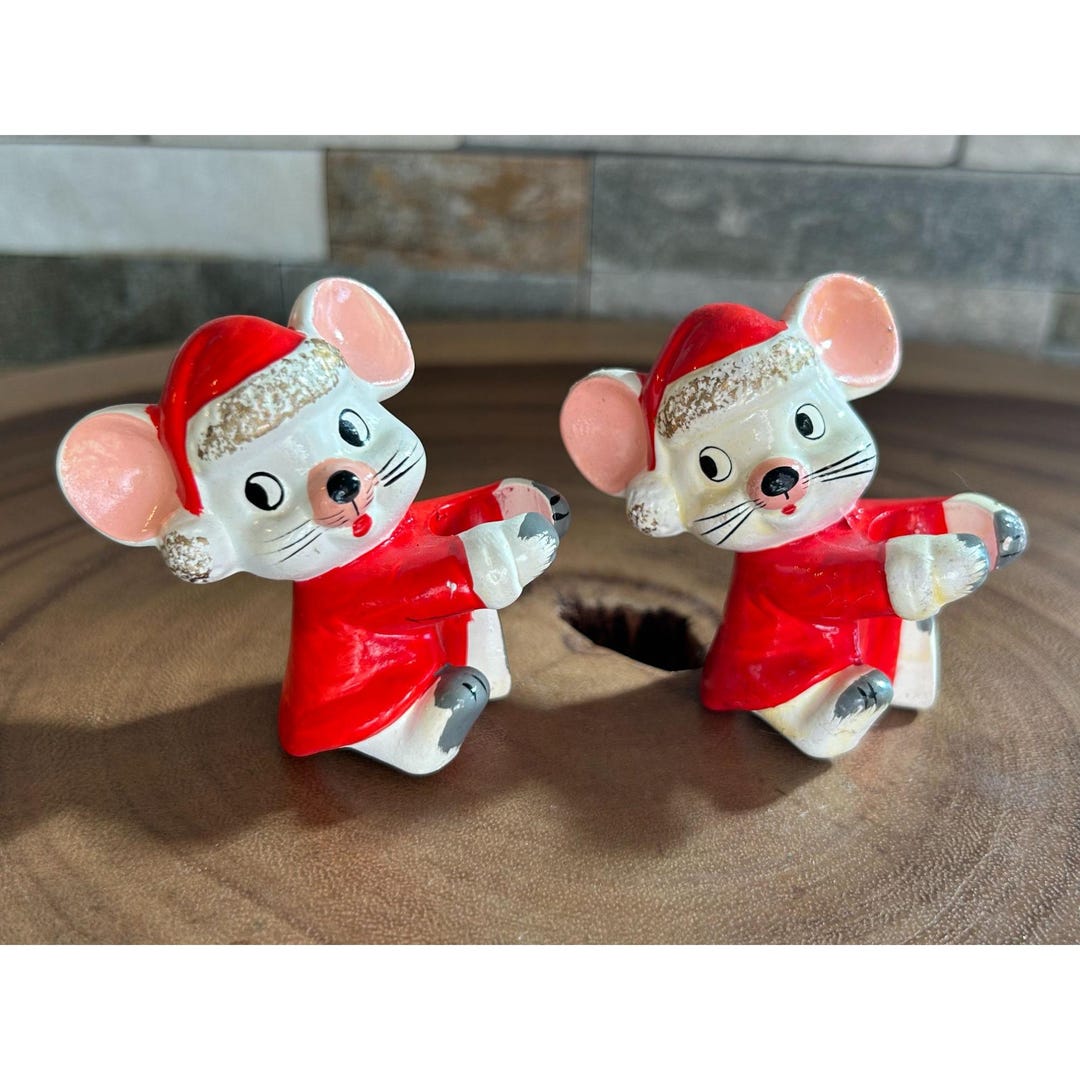 Vintage Christmas Mouse Candle Climber Decor RB Japan Ceramic - Etsy