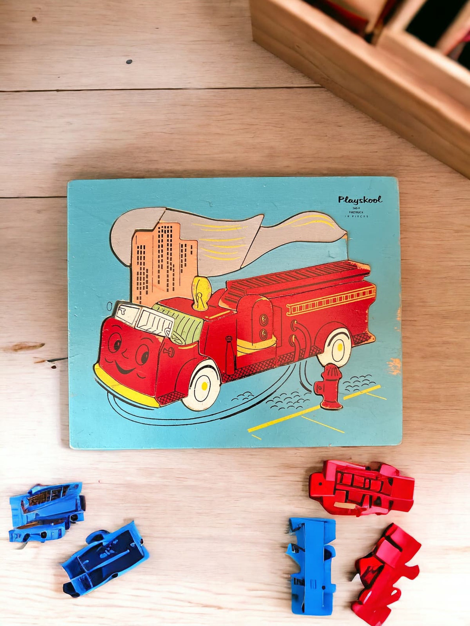 Vintage Playskool Fire Truck Puzzle - Etsy