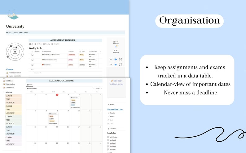 2024 Top Tier Ultimate Student Planner Notion Template | Study Planner ...