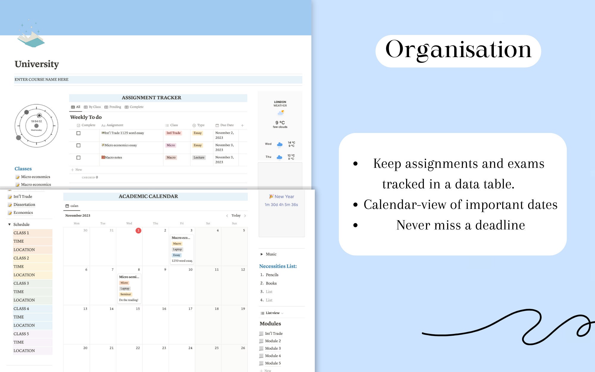 2024 Top Tier Ultimate Student Planner Notion Template | Study Planner ...