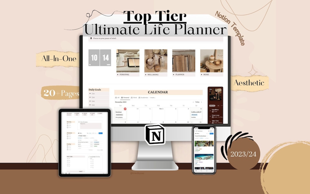 Top Tier Ultimate Notion Life Planner Template | 2023/24 | Notion ...