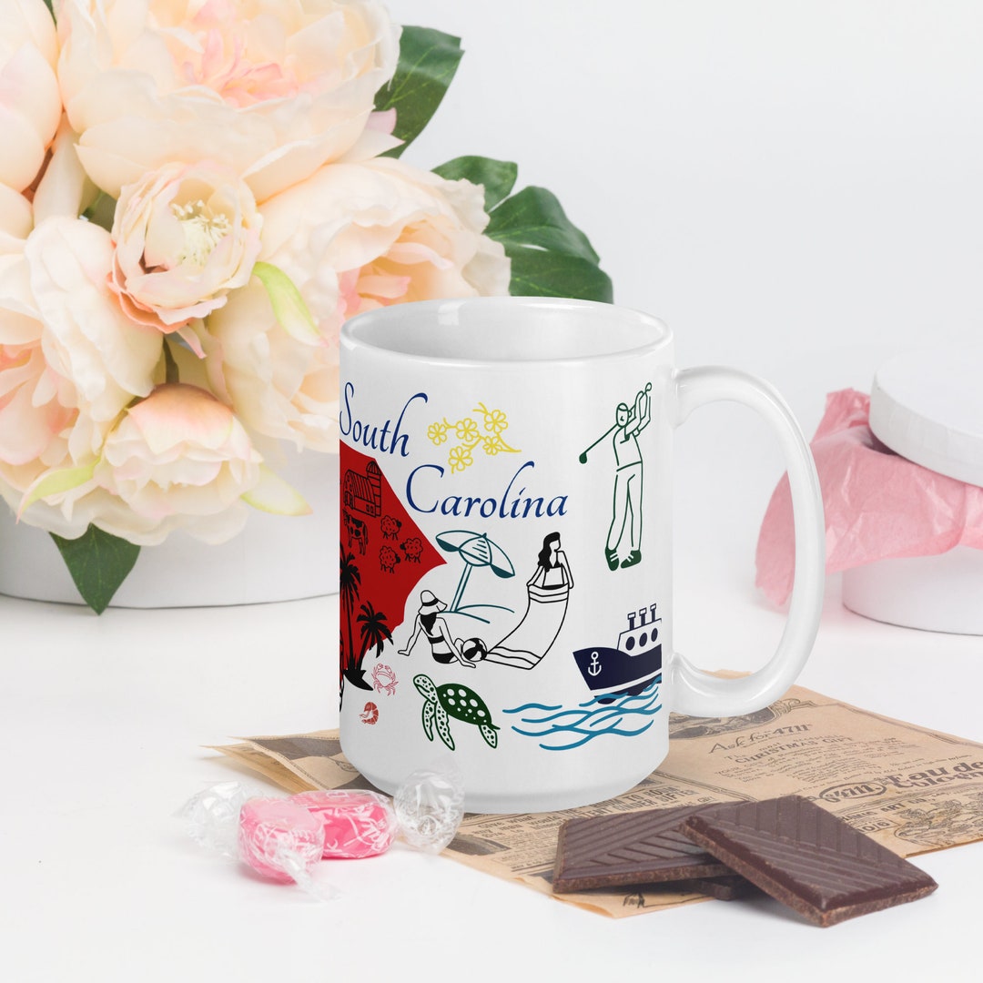 South Carolina Coffee Mug: Coastal Graphic Ceramic Mug (15 Oz) - Etsy