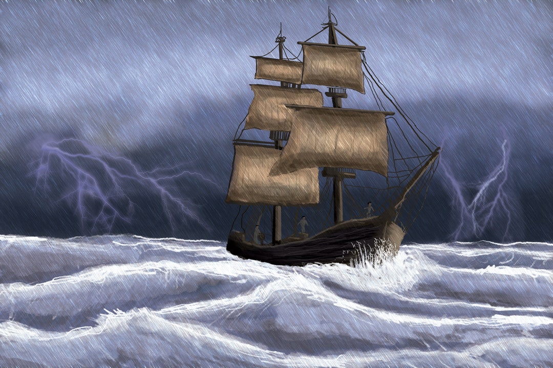Riders on the Storm Series 3 | Ship Art Print | Wall Art Deco | Digital ...