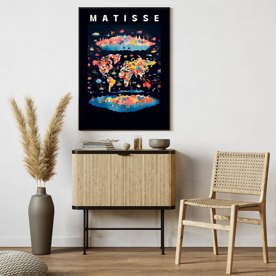World Map Henri Matisse Exclusive World Map Wall Art Matisse Poster ...