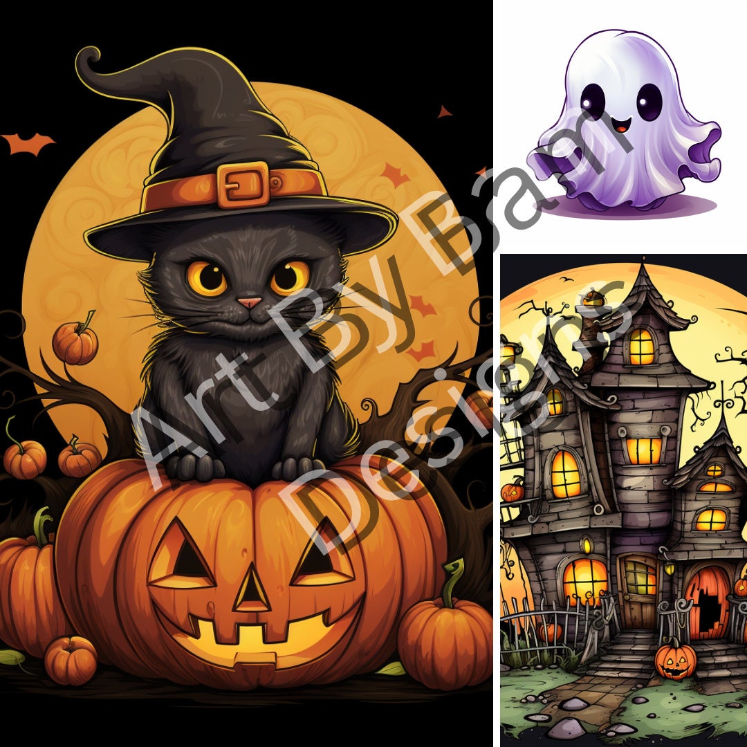Cute Halloween Clip Art Bundle - Etsy