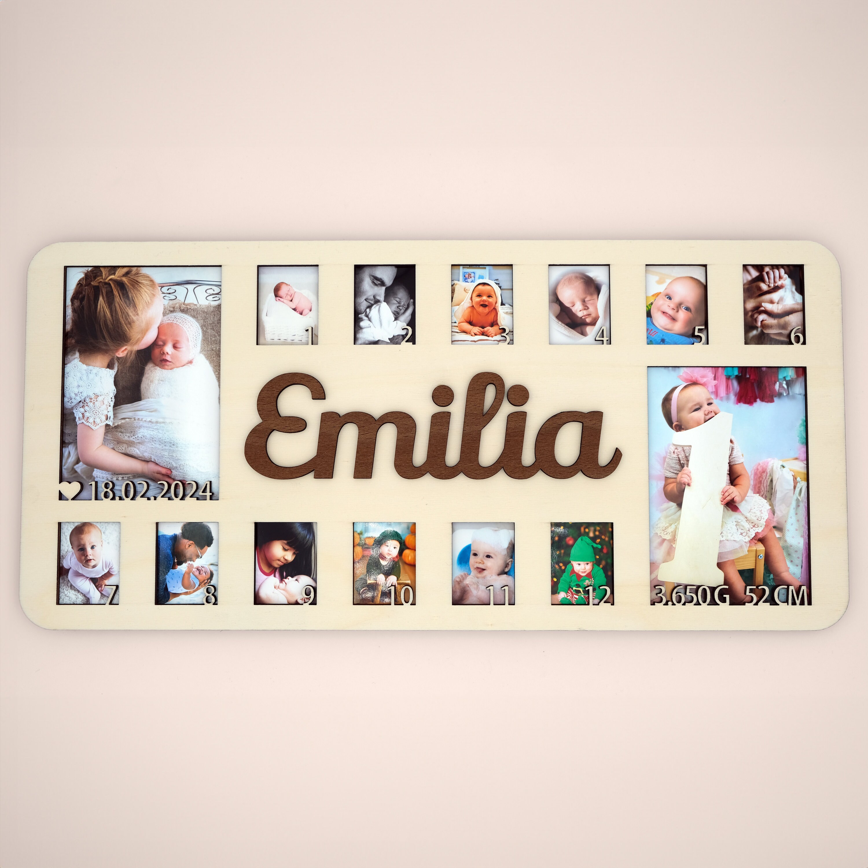 Personalized Baby Monthly Collage: "my First Year in Pictures" - Etsy