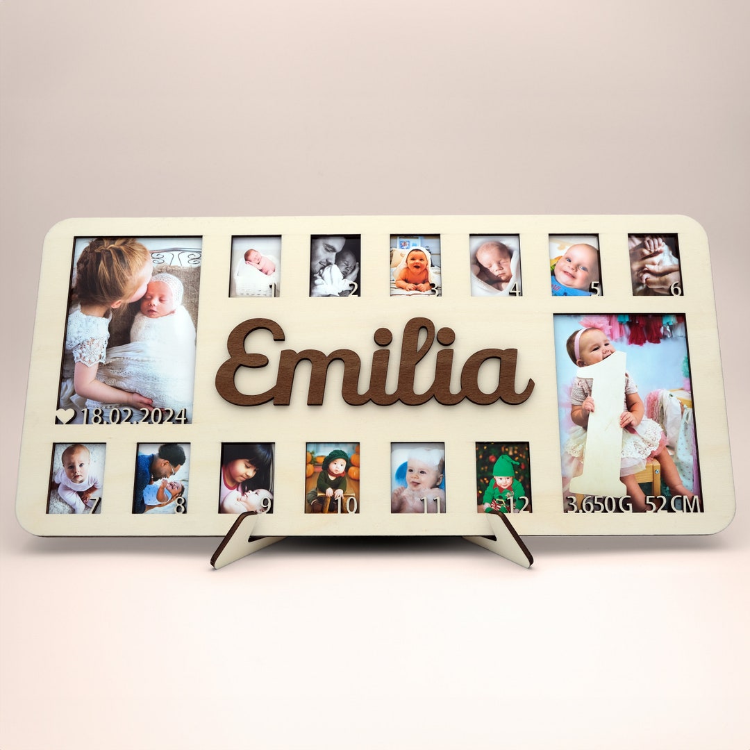 Personalized Baby Monthly Collage: "my First Year in Pictures" - Etsy