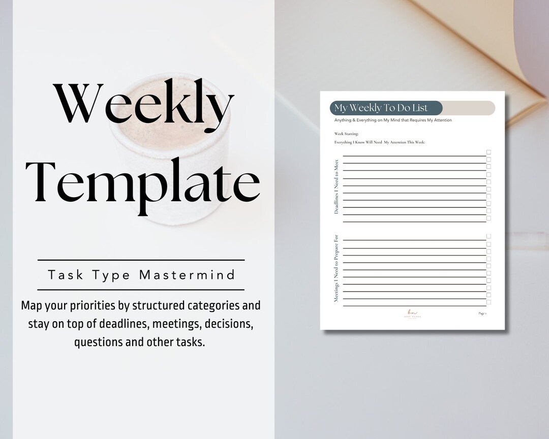 Task Type Mastermind printable Template Slate - Etsy