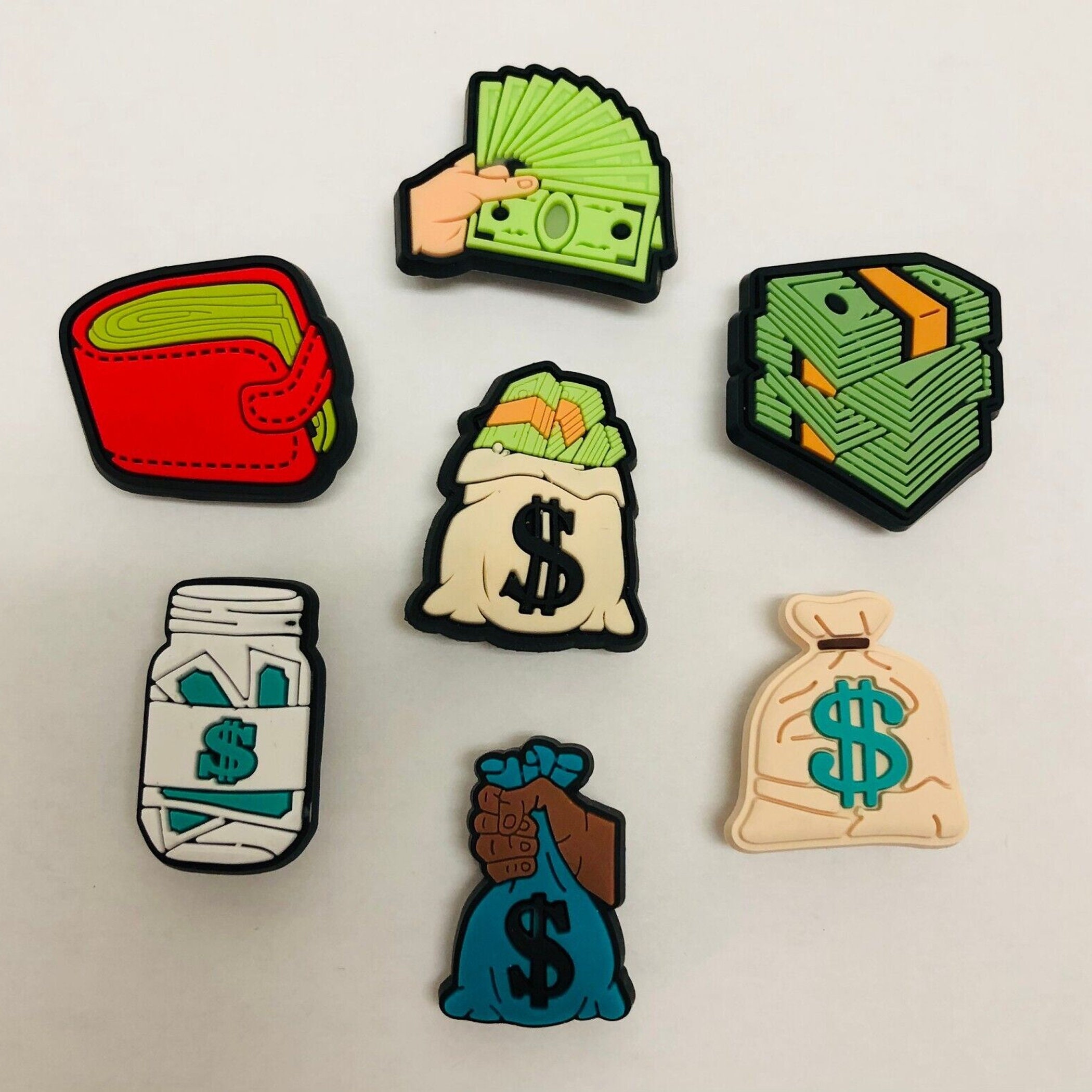7pc Money Related Shoe Charms Cash Dollars for Crocs - Etsy