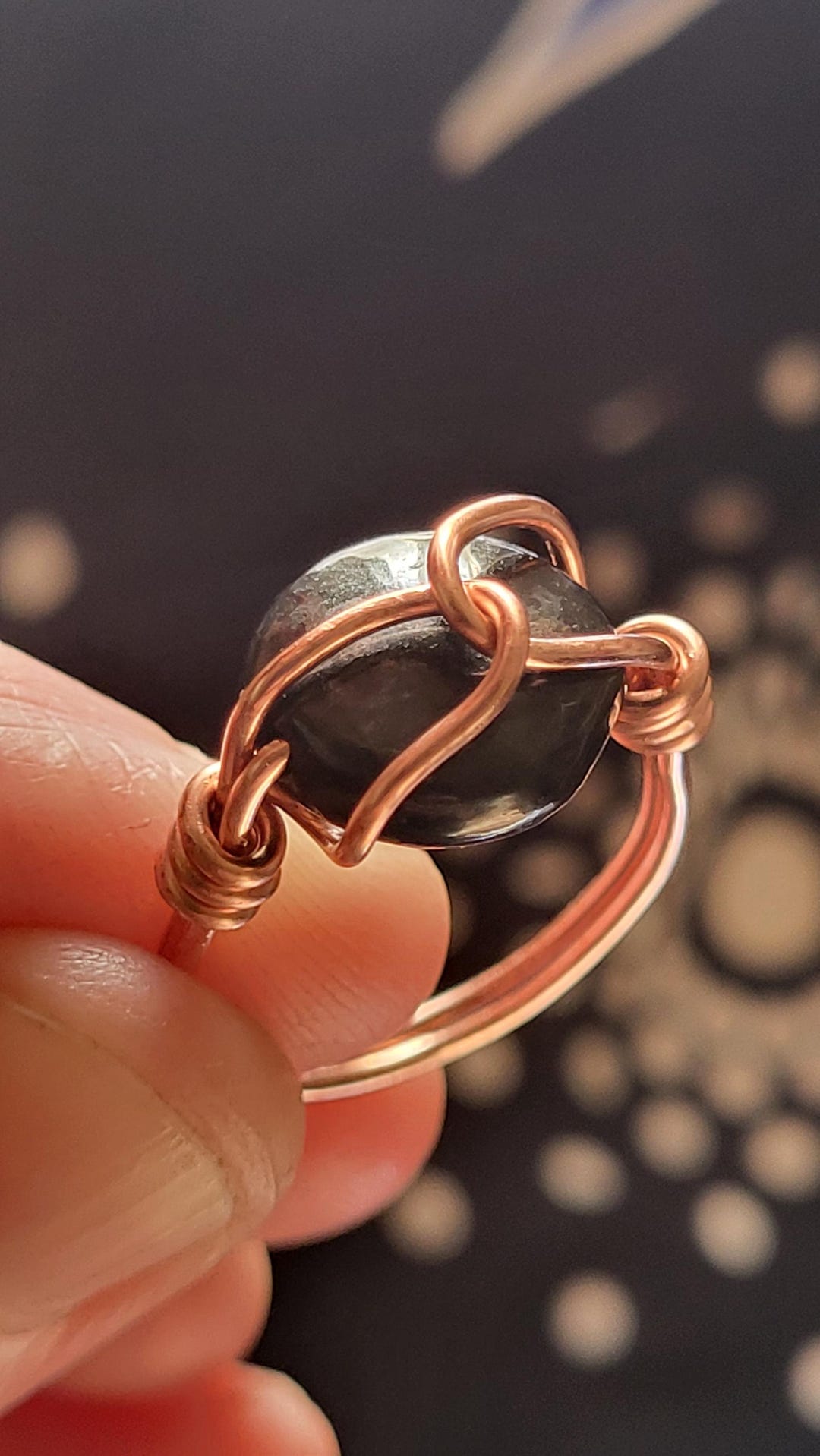 Shungite, Ring, Wire Wrap, Electromagnetic Frequency Absorber Shungite ...