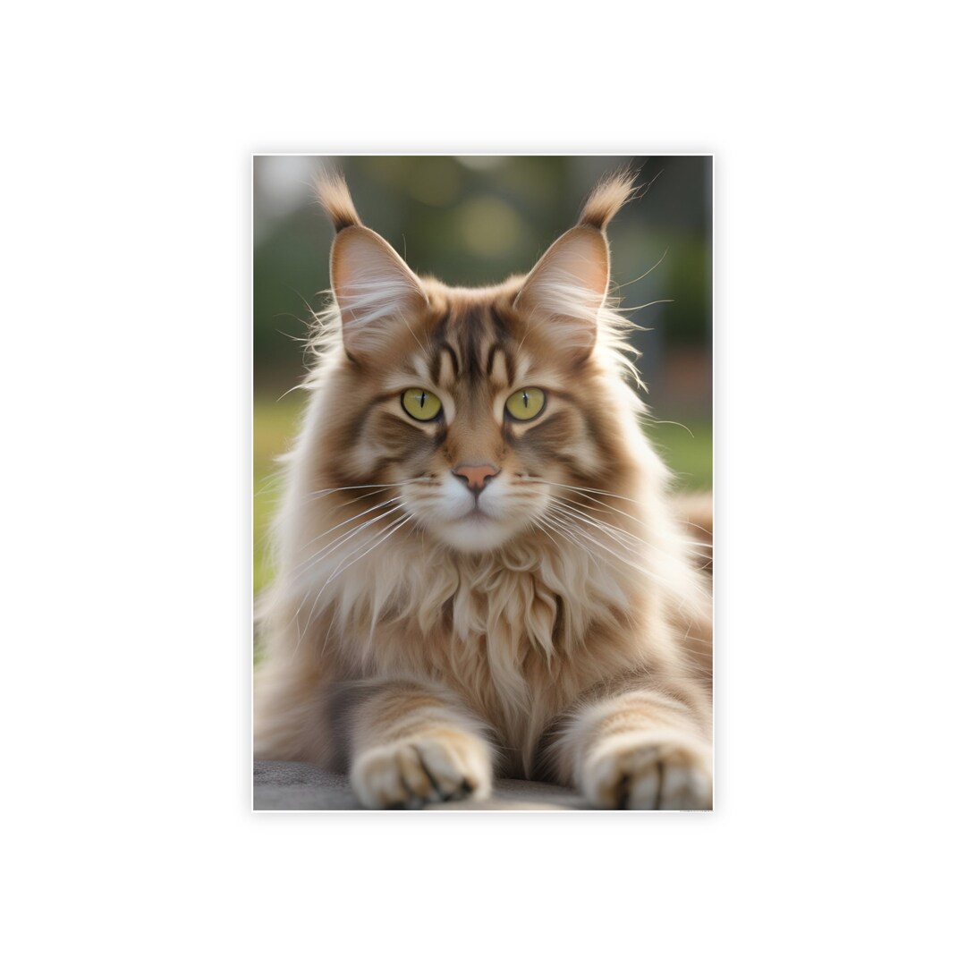 Beautiful Maine Coon Cat 3D Printed Animal Design Gloss Poster Home ...