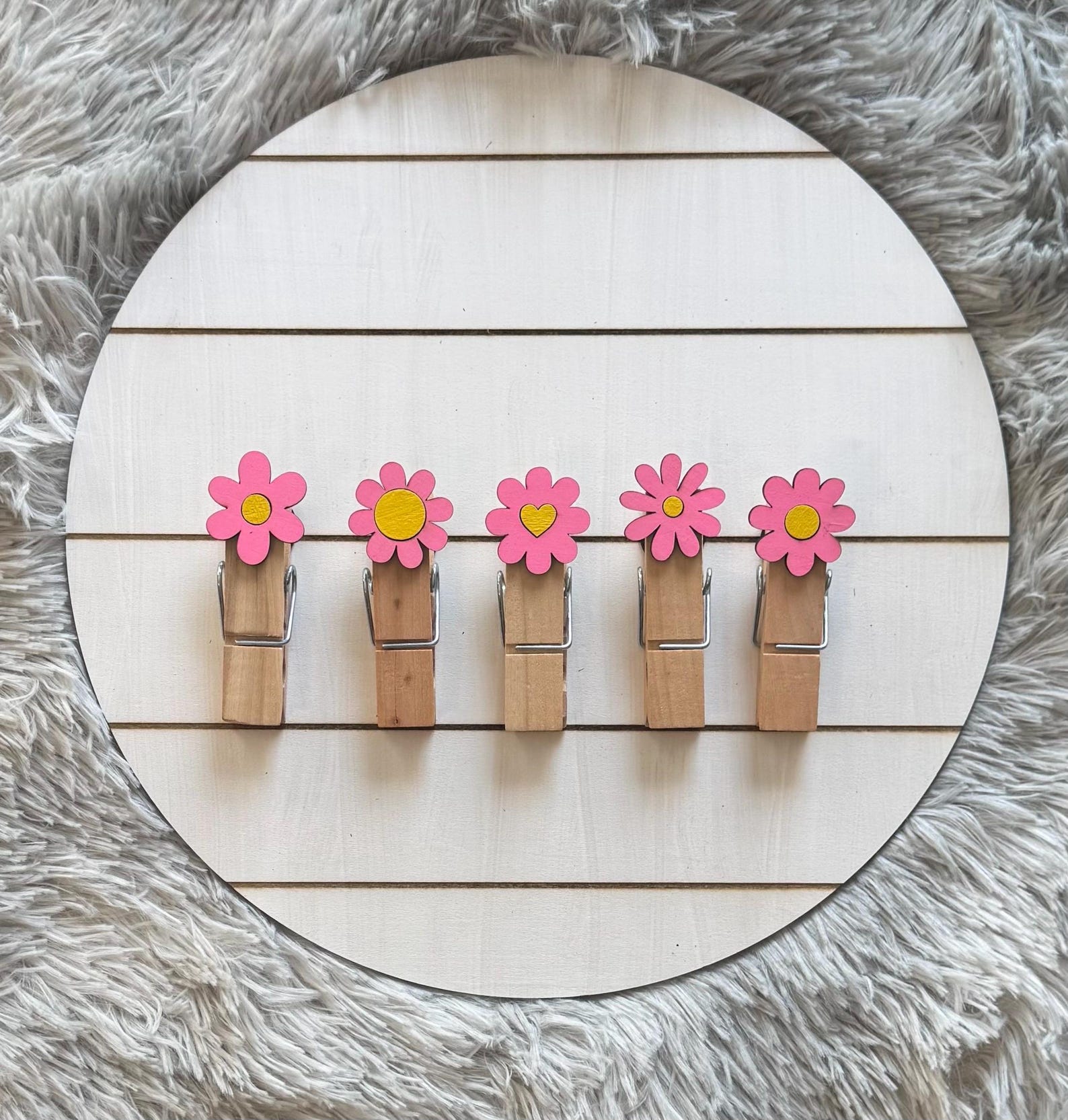 Flower Clothespin Magnets, Note Clips, Set of 5 - Etsy