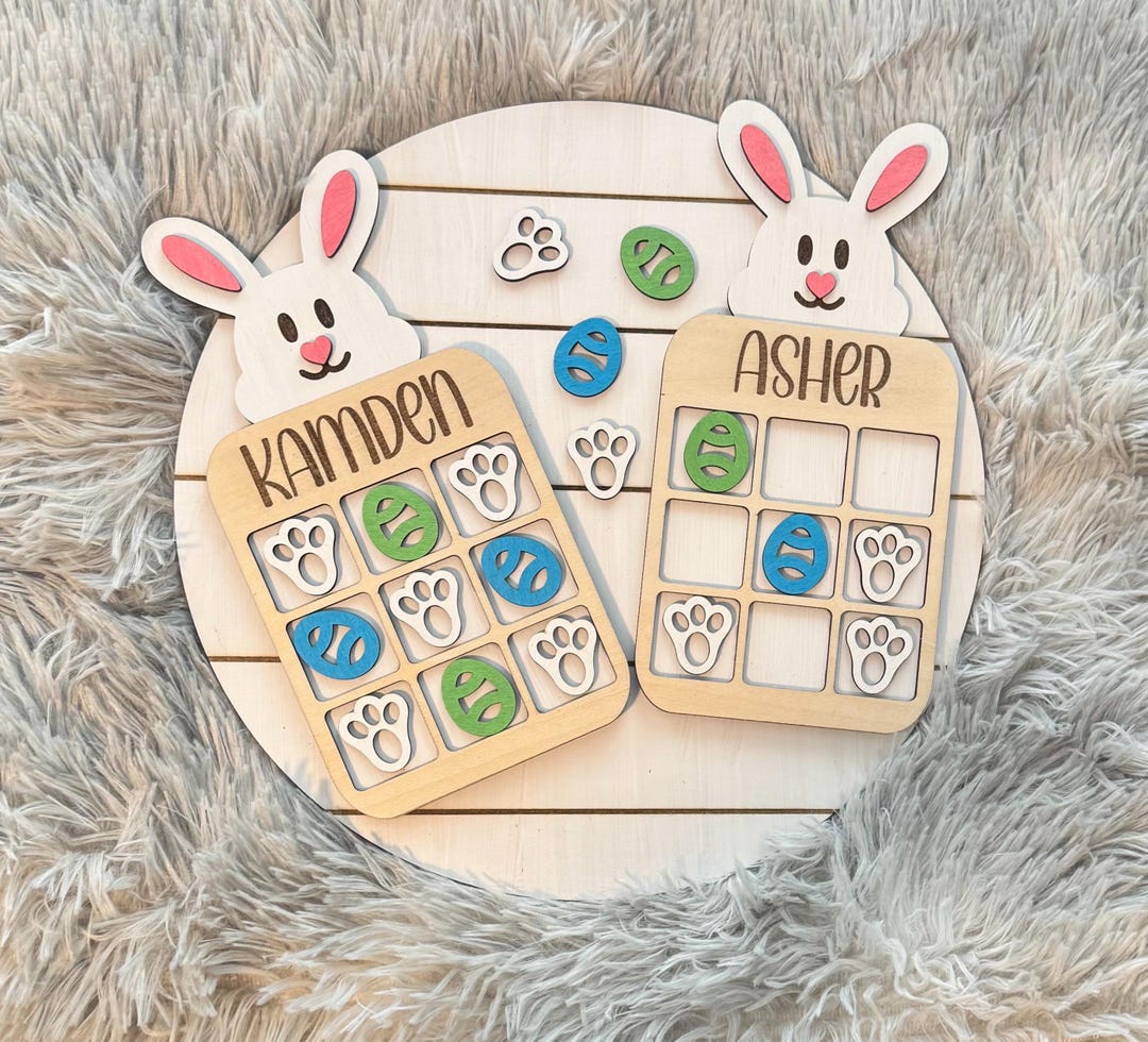 Easter Bunny Tic Tac Toe Game, Wooden Tic Tac Toe, Kid Games, Easter ...