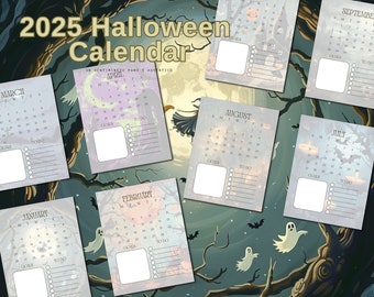 2025 Spooky Goth Calendar Download, Goth Printable Planner Pages ...