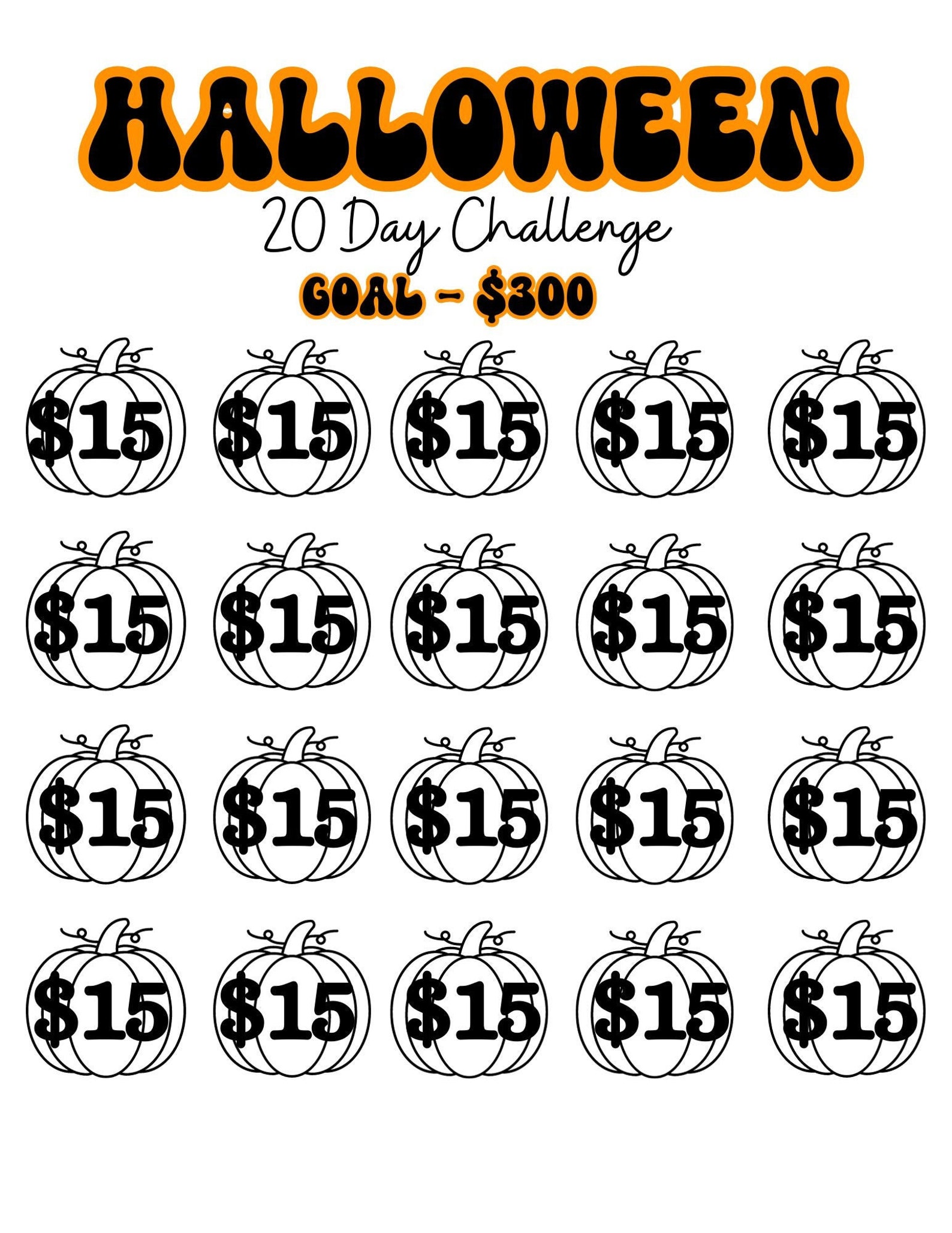 Halloween Money Savings Challenge - Etsy