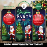 Digital Christmas Invitation, Christmas Video Invite, Christmas Party ...
