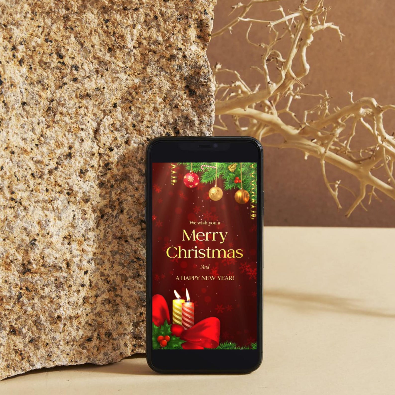 Merry Christmas Greeting Video With Music, Digital Christmas Card ...