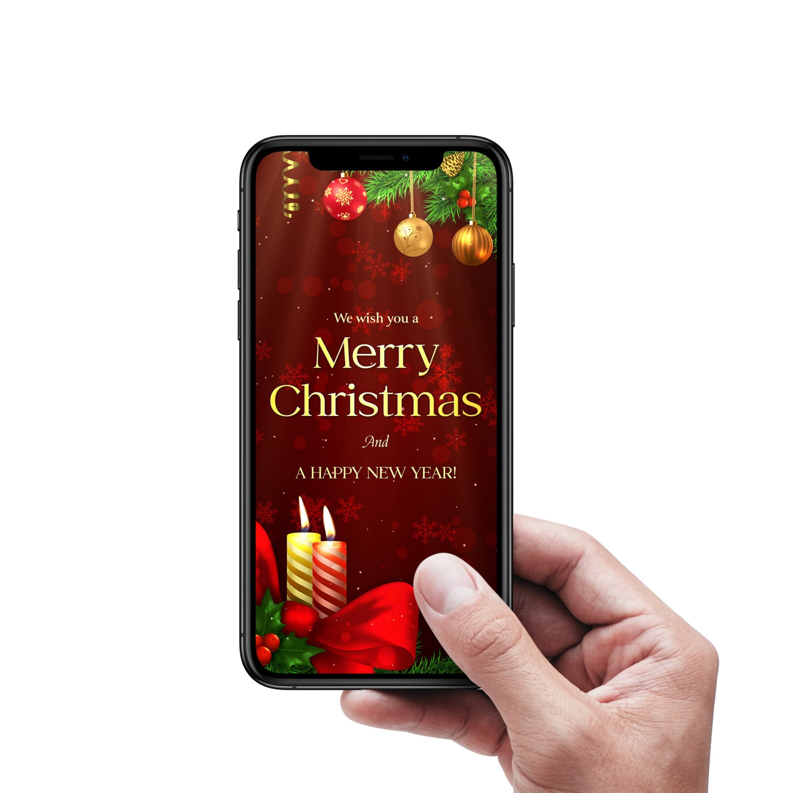 Merry Christmas Greeting Video With Music, Digital Christmas Card ...
