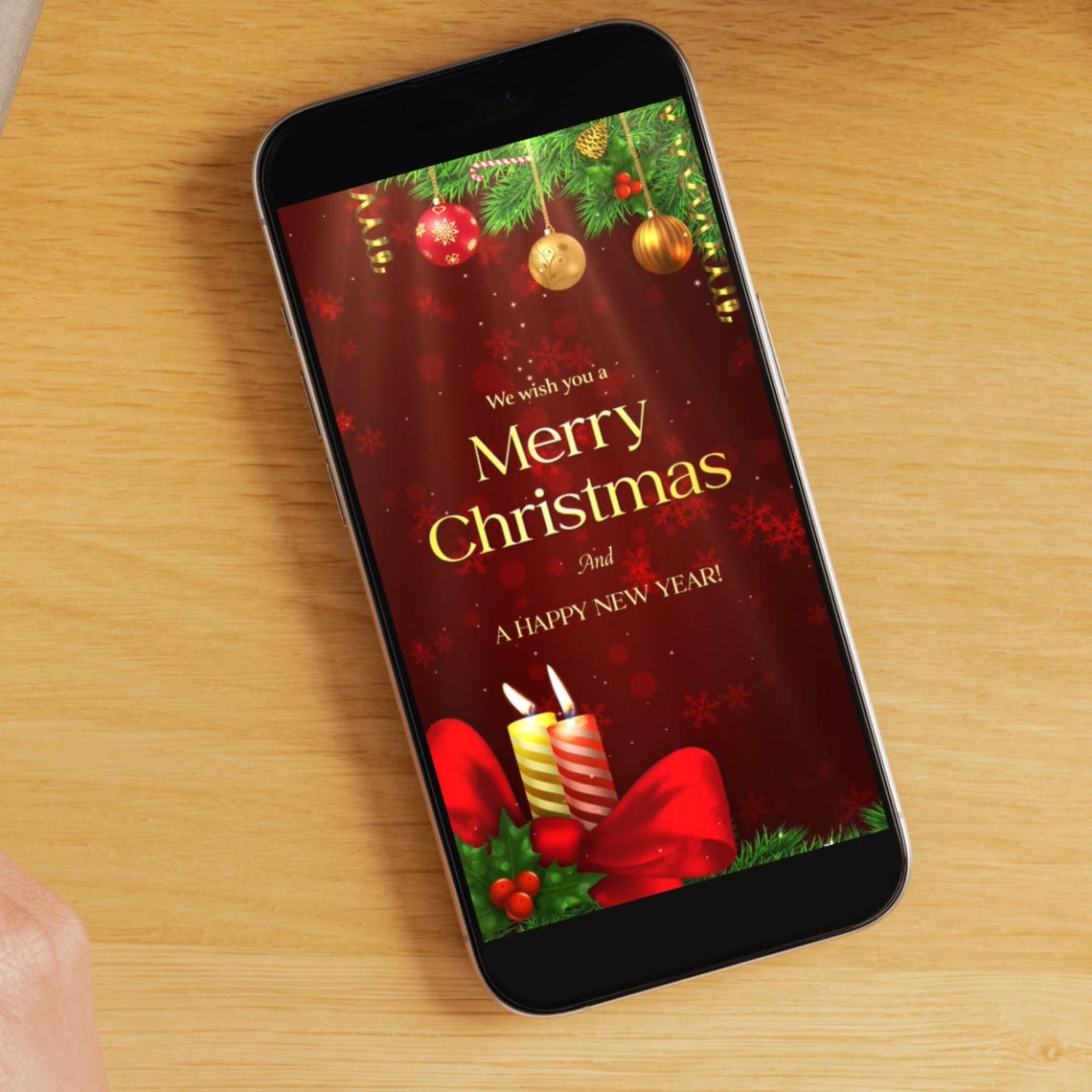 Merry Christmas Greeting Video With Music, Digital Christmas Card ...
