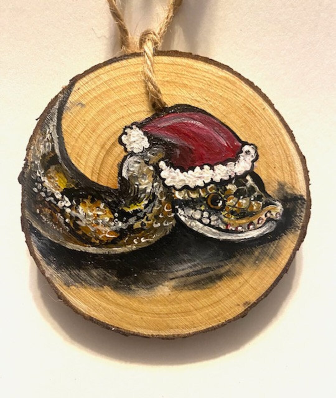 Ball Python Christmas Ornament, Hand Painted, Original Artwork, Wood ...
