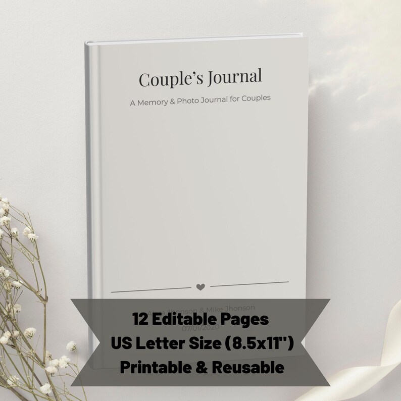 Couple's Memory Book, Printable Valentine's Day Gift (canva Template ...