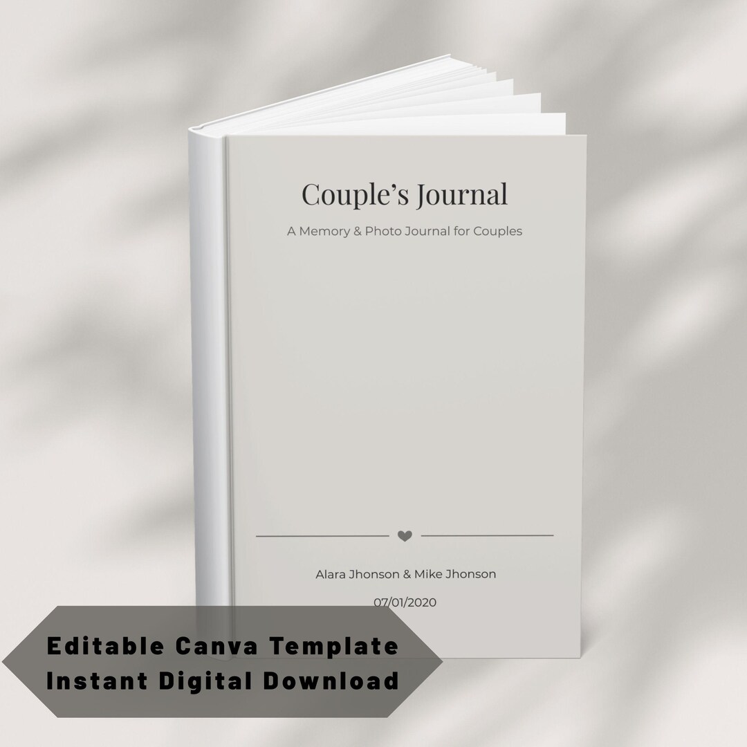 Couple's Memory Book, Printable Valentine's Day Gift (canva Template ...
