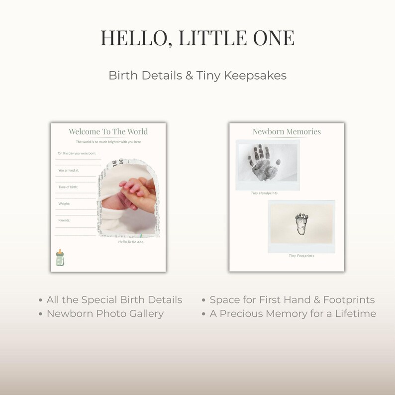 Editable Baby Memory Book | First Year Baby Journal | 38 Pages ...