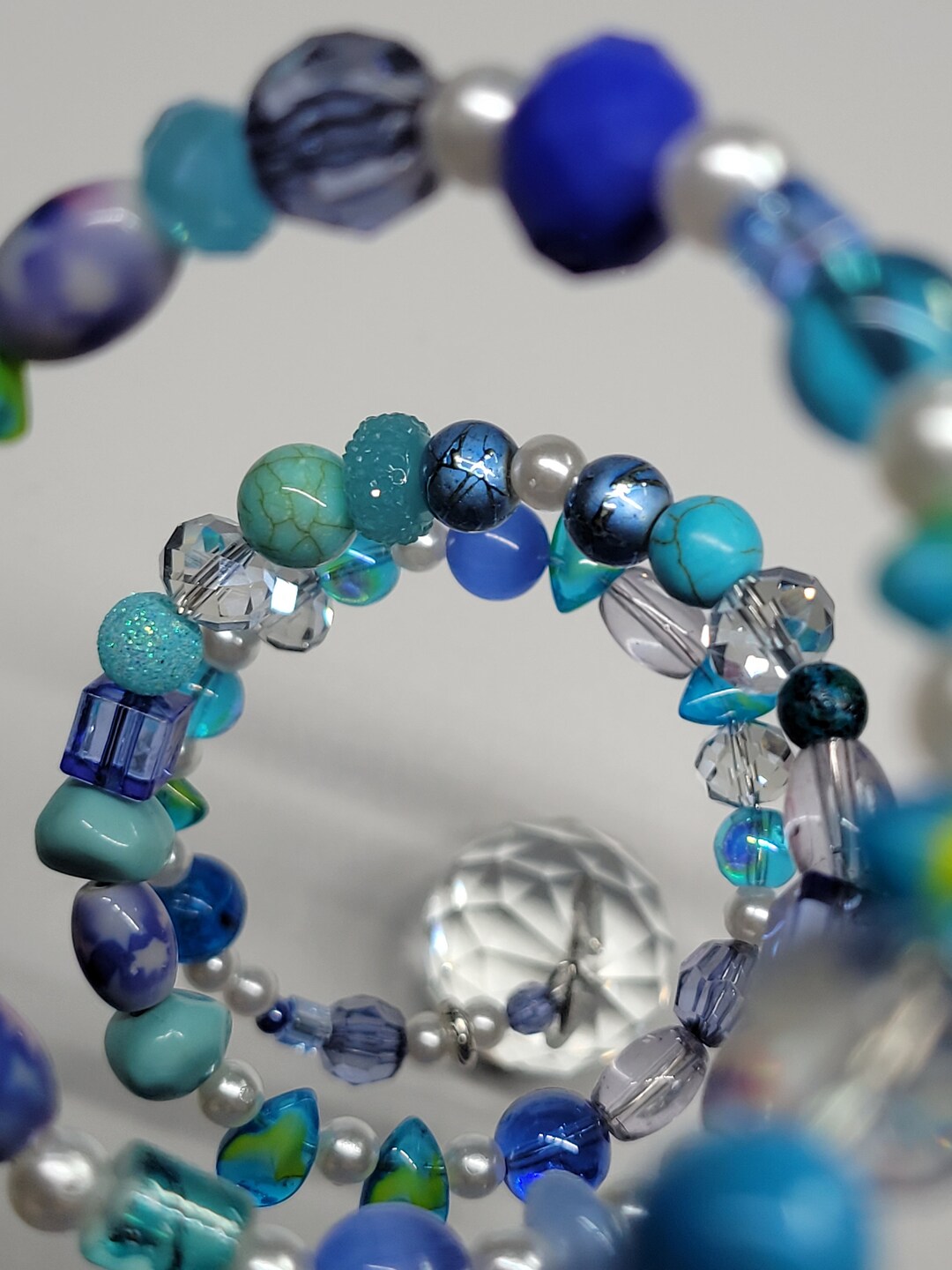 Spiral Memory Wire Beaded Suncatcher, Spinner - Etsy