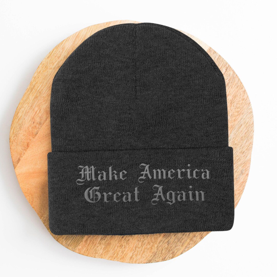 Make America Great Again Beanie Embroidered Trump Beanie Goth Dark MAGA ...