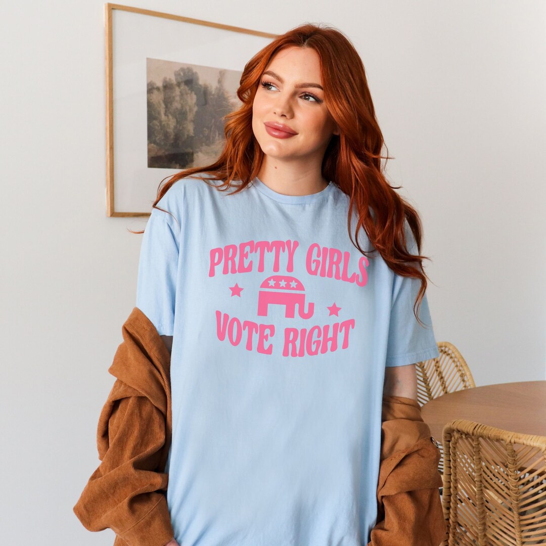 Pretty Girls Vote Republican Shirt Pink Trump 2024 Tee Conservative ...